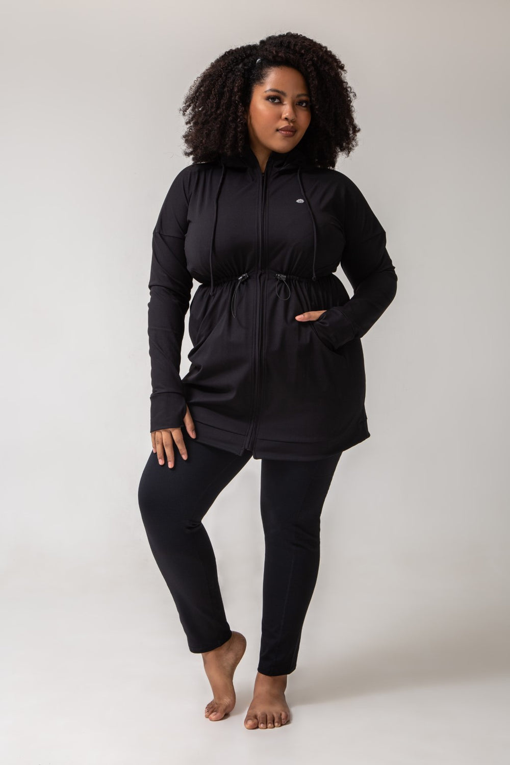 Stretch Active Jacket BLACK | LANUUK Modest Activewear & Sportswear