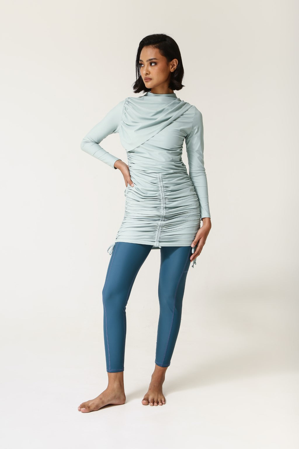 Isla Swim Dress AQUA | LANUUK Womens Modest Full Coverage Swimsuit