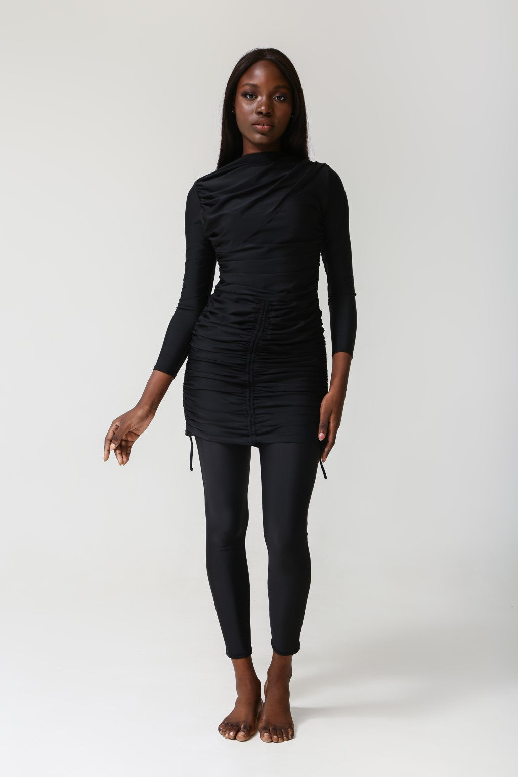 Isla Swim Dress BLACK | LANUUK Womens Modest Covered Burkini Swimwear