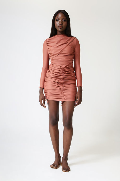 Isla Swim Dress CLAY | LANUUK Womens Modest Full Coverage Swimsuit
