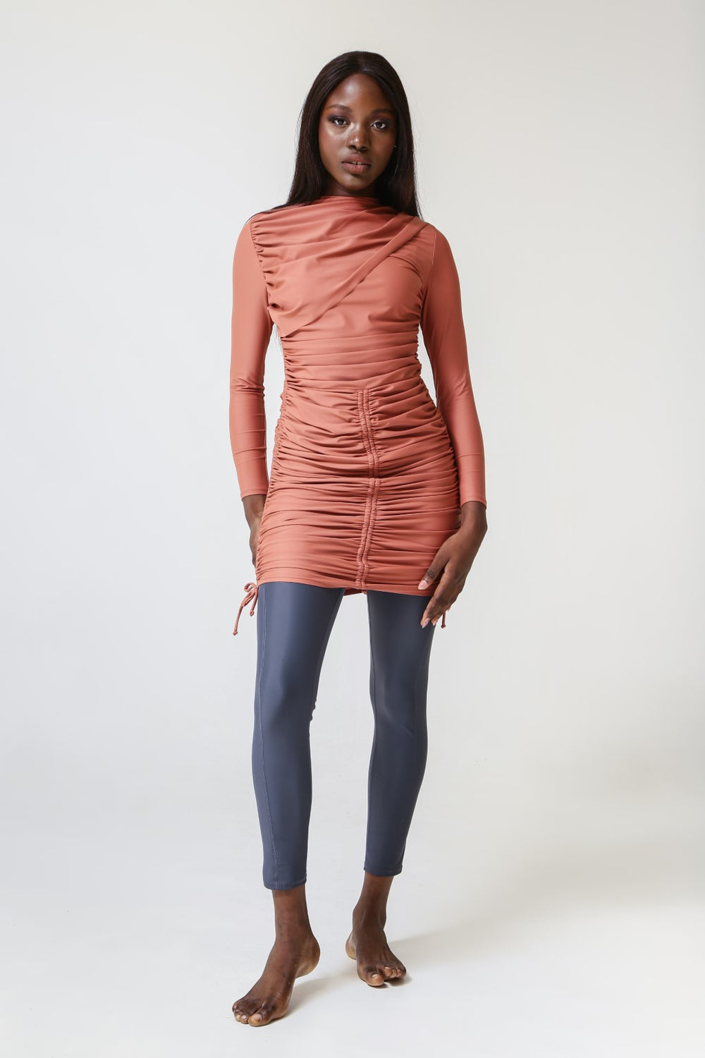 Isla Swim Dress CLAY | LANUUK Womens Modest Full Coverage Swimsuit