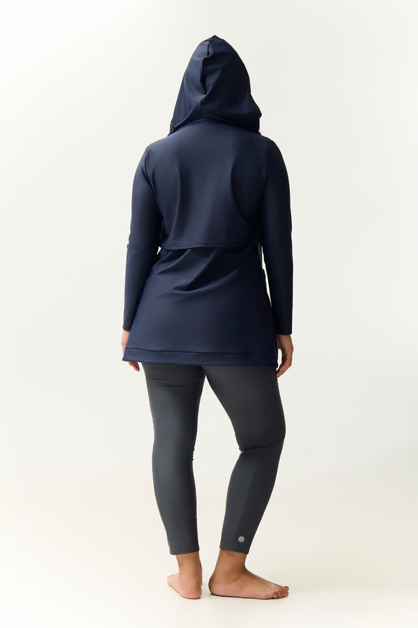 Kaya Swim Dress Midnight | LANUUK Womens Hooded Burkini Swimsuit