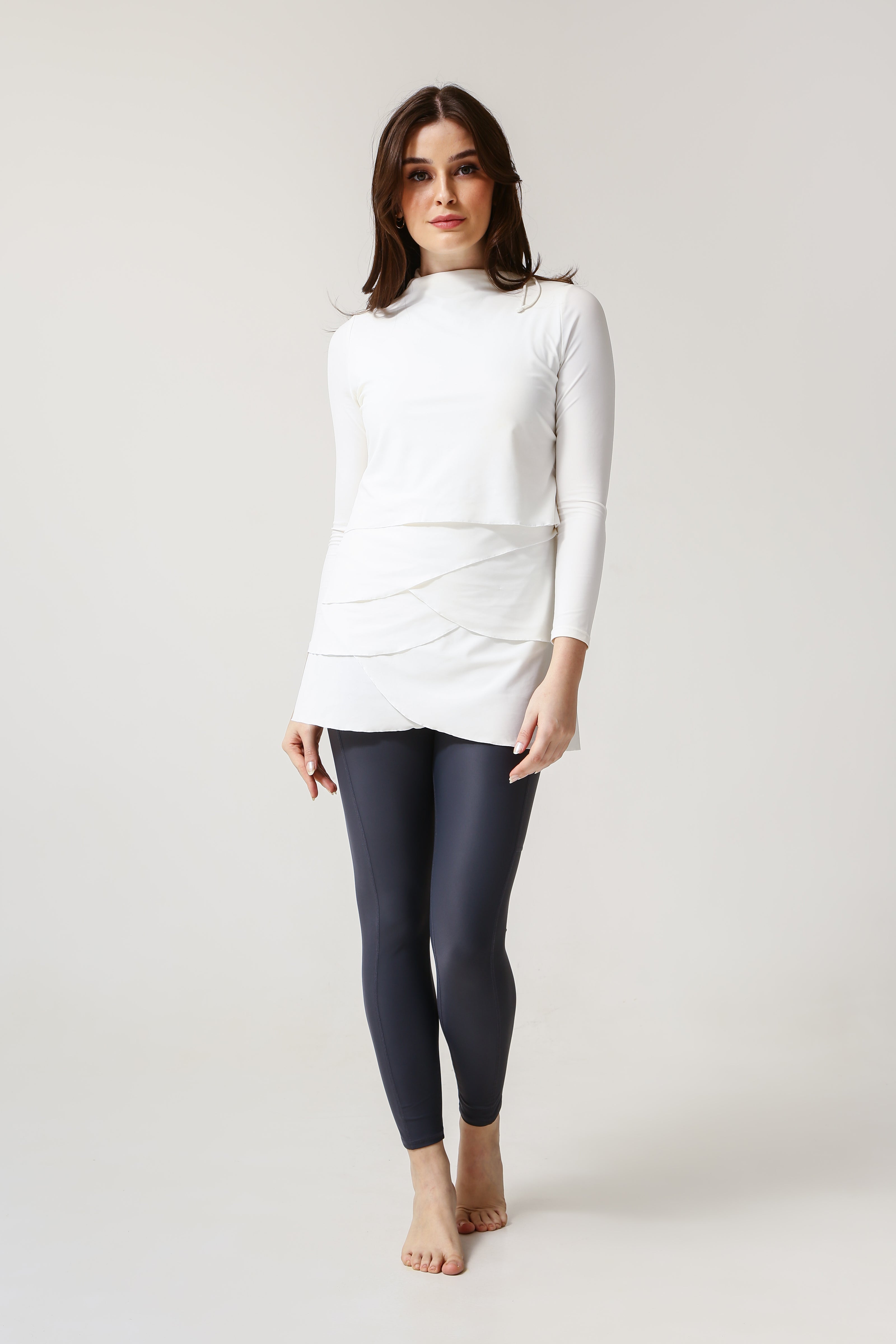 Lula Swimsuit - White | Sun Protective Modest Swimsuit Burkini
