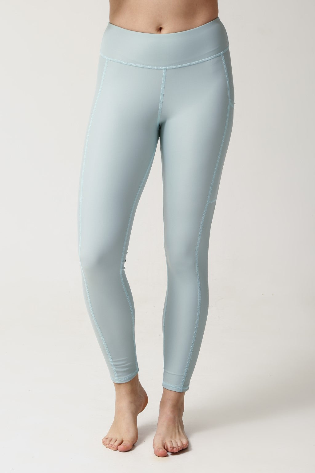 Pocket Swim Tights AQUA | LANUUK Full Coverage Modest Swim Leggings