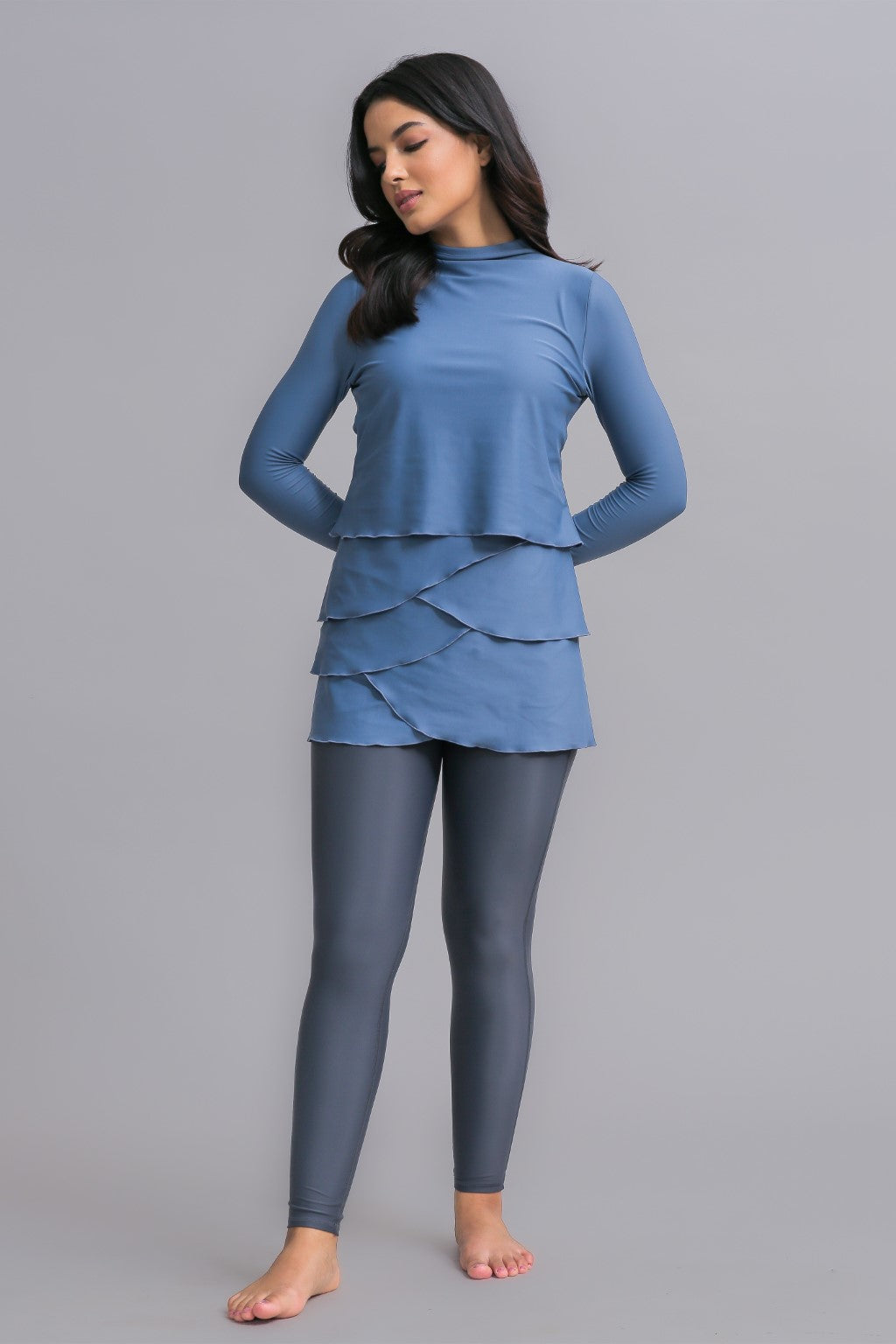 Lula Swim Dress - Azure | Full Coverage Modest Burkini Halal Swimwear