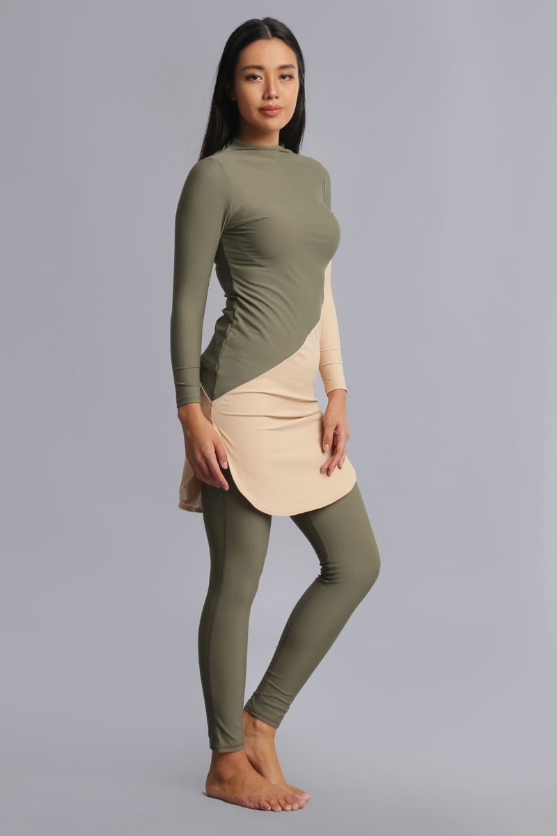 Maya Swimsuit - Olive | UV Sun Protection | Modest Burkini Swimwear